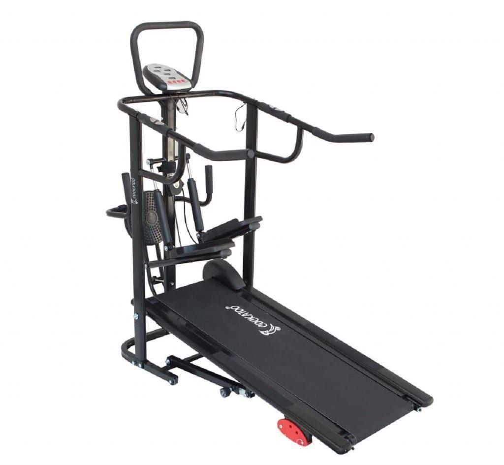 BodyFit Manual Treadmill With Stepper – Compact Home Gym