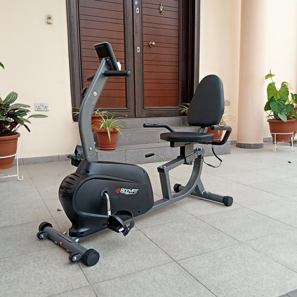 BodyFit Recumbent Exercise Bike - Magnetic Resistance Workout